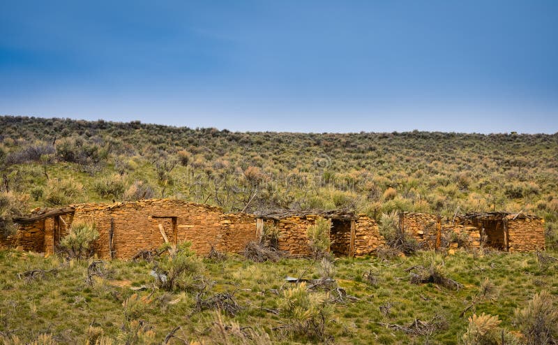 Old Rock Homestead Ruins stock image. Image of landscape - 93229945