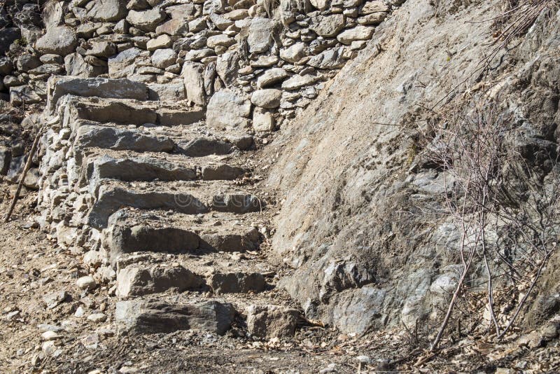 Old Rock Stair Hand Made in a Composition Stock Photo - Image of ...