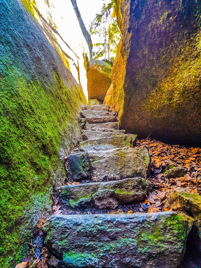 Old rock stairs stock image. Image of green, stairs - 200652409
