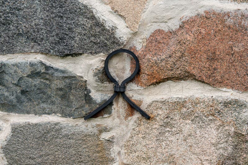 Old Rock Wall with an Iron Loop As Reinforcement Stock Photo - Image of ...