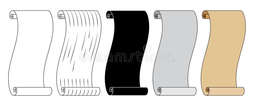 Old Roll Parchment Scroll Sheet Paper with Different Variations Style ...