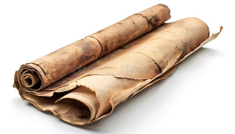 Old rolled paper stock image. Image of aged, white, manuscript - 342361779
