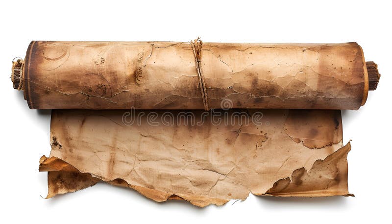 Old rolled paper stock photo. Image of parchment, roll - 342366996