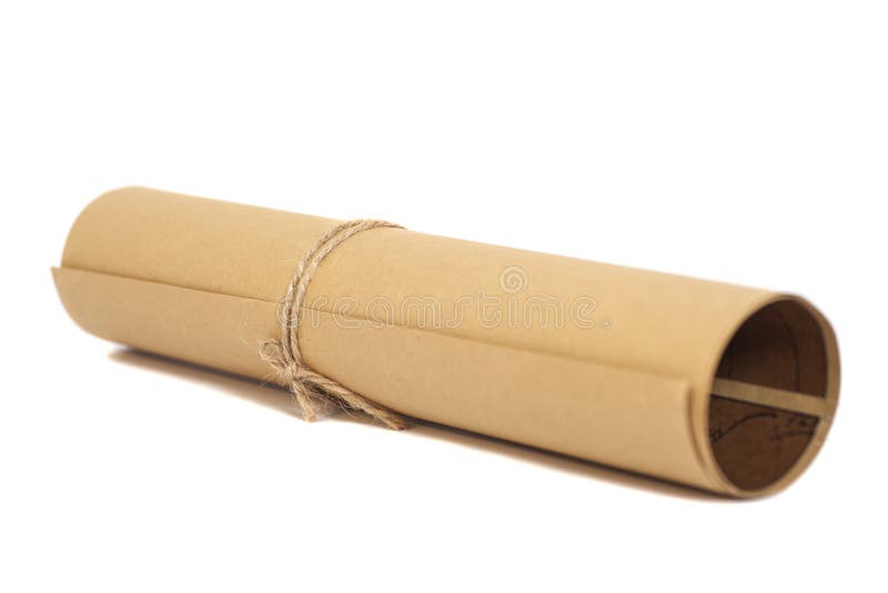 Old rolled paper stock image. Image of retro, brown, message - 56417783