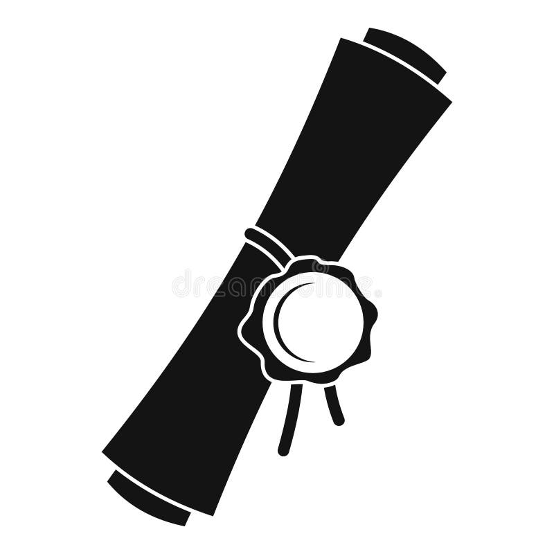 Old Rolled Paper with a Red Wax Seal Icon Simple Stock Vector ...