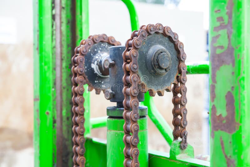 Old roller chain and rusty stock photo. Image of equipment - 38272244