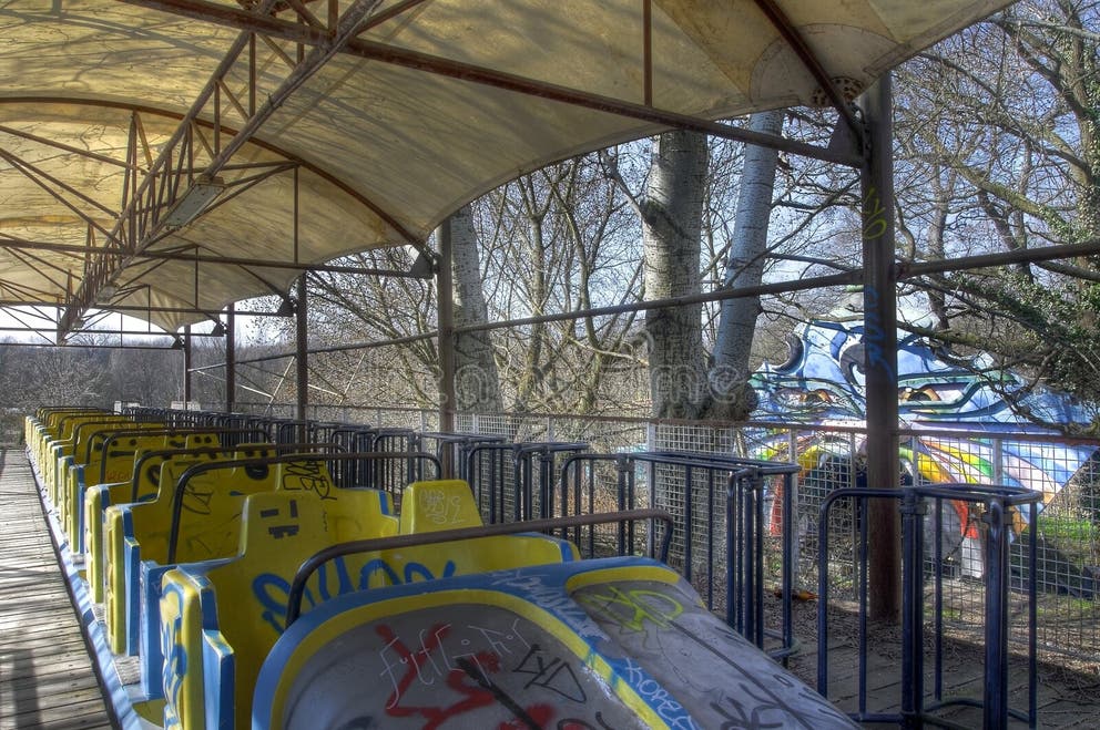 Old Roller Coaster at an Amusement Park Stock Photo - Image of ...