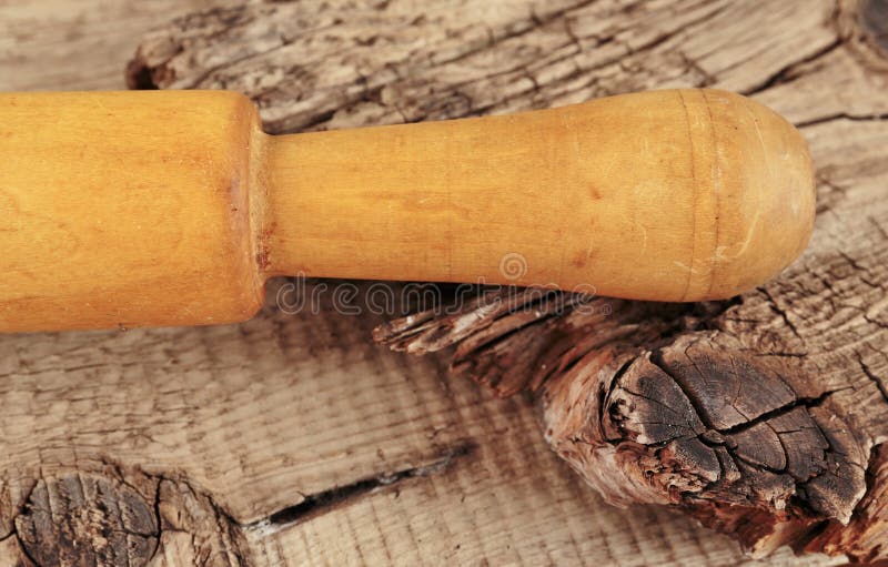 Old Rolling Pin on a Wooden Board Stock Photo - Image of bread, food ...