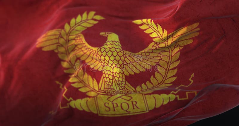 Old Roman Flag with Aquila and SPQR. Loop Stock Footage - Video of ...