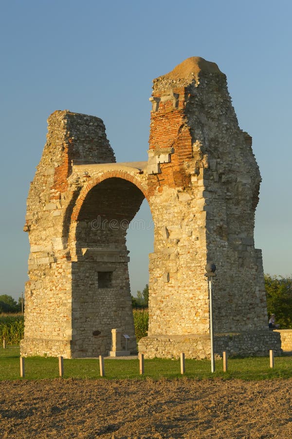 Old Roman Gate (overview) stock image. Image of danube - 20969685