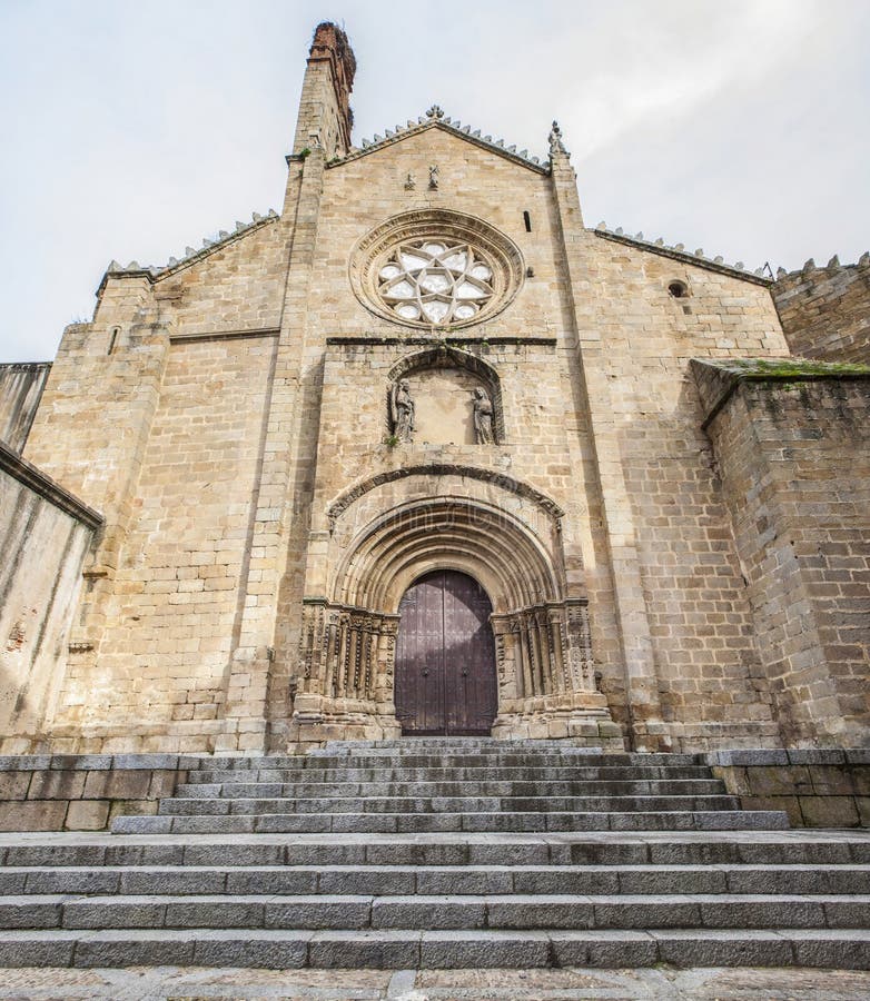 Old Romanesque Cathedral of Plasencia Stock Image - Image of landscape ...