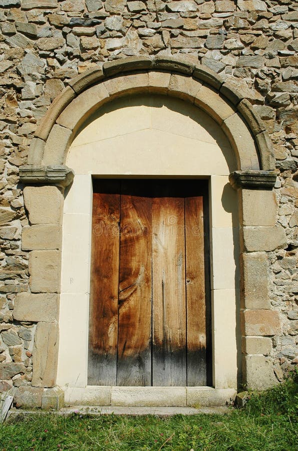 Old Romanesque Church Entrance Stock Photo - Image of front, chapel ...
