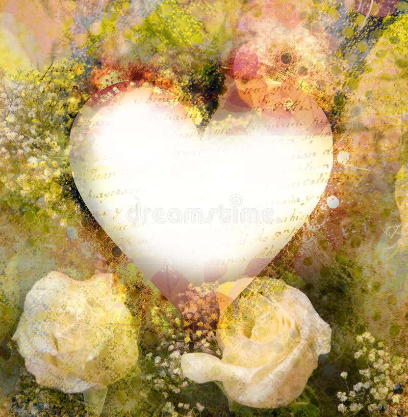 Old Romantic at Heart Background and White Roses Stock Photo - Image of ...