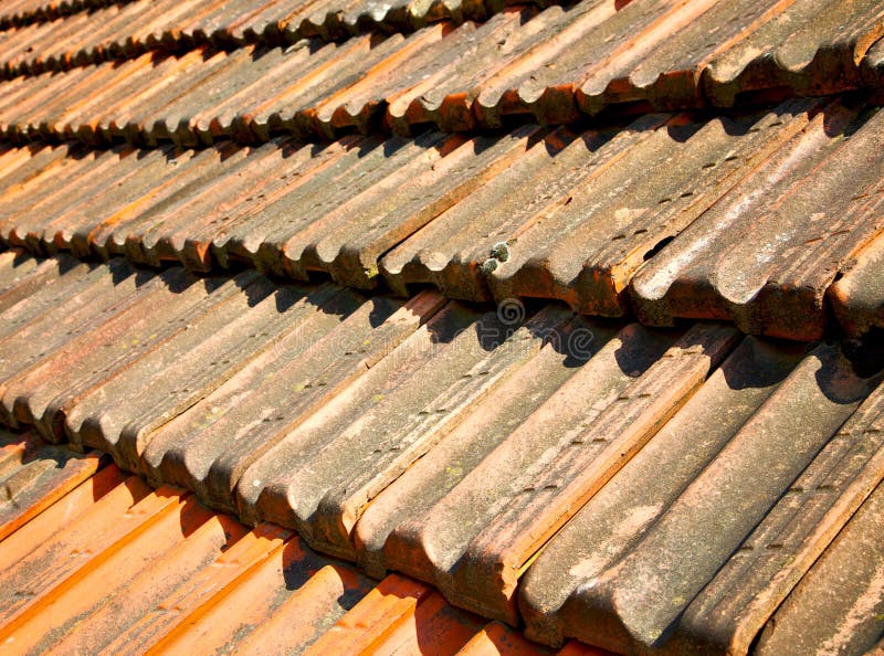 Old Roof in Italy the Line and Texture of Diagonal Stock Photo - Image ...