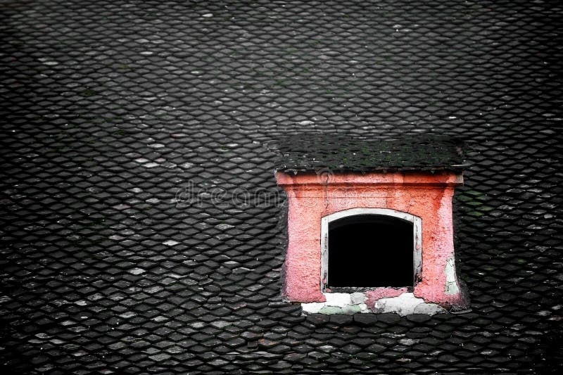 Attic Window from an Old Roof Tile Stock Image - Image of material ...