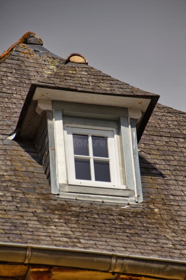 Old roof with windows stock image. Image of urban, background - 240509923