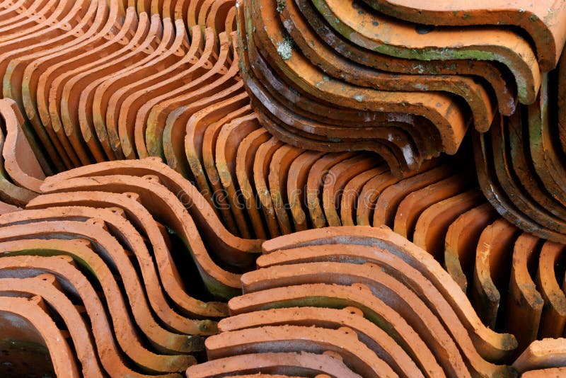 Old roofing tiles stock image. Image of object, clay - 50305927