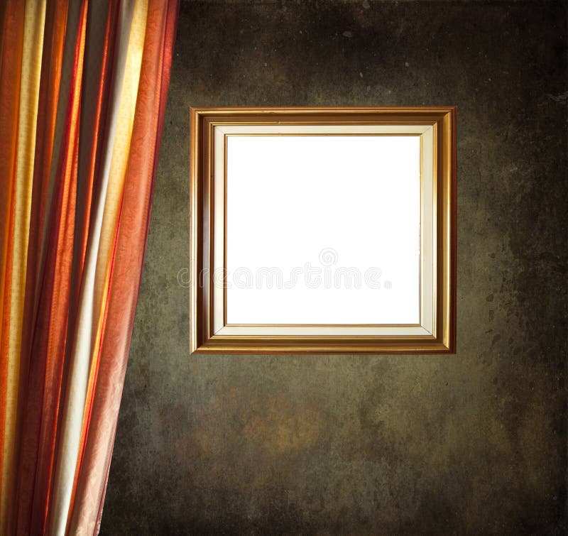 Old Room with Empty Picture Frame Stock Image - Image of detail ...
