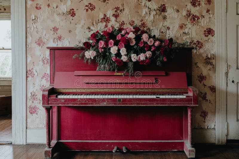 An Old Room Featuring a Rustic Photography Backdrop with a Vintage ...