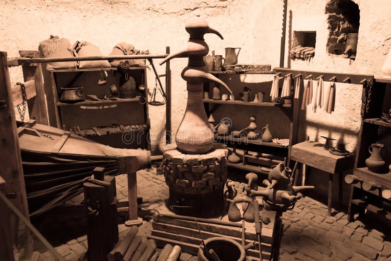 Old Room Filled with Candle Making Tools in Prague Stock Image - Image ...