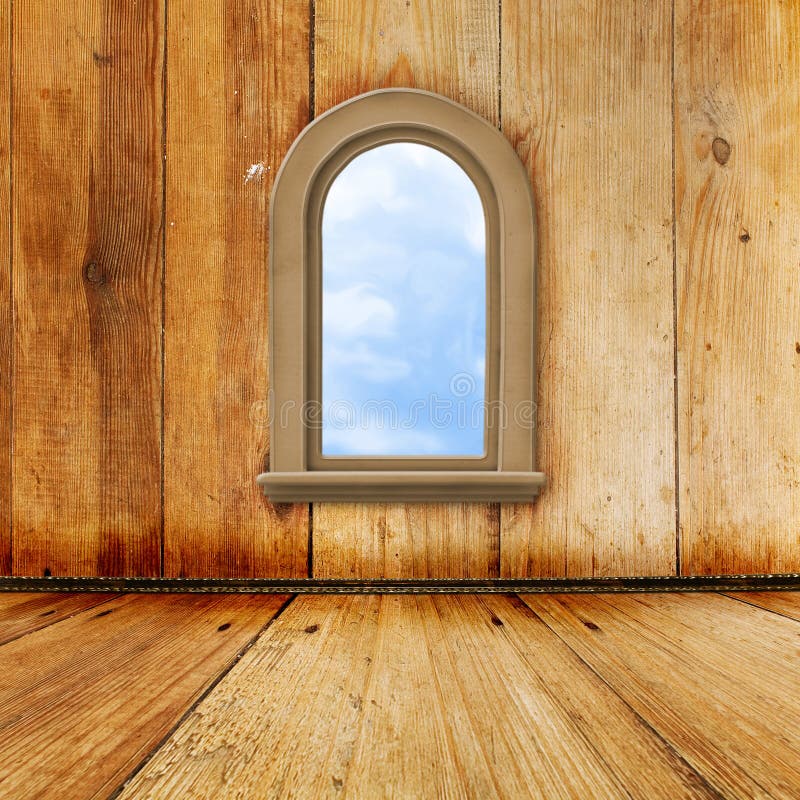 Old Room, Grunge Interior with Window Stock Photo - Image of board ...
