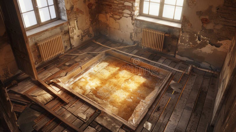 An Old Room with a Hole in the Floor. Suitable for Various Interior ...