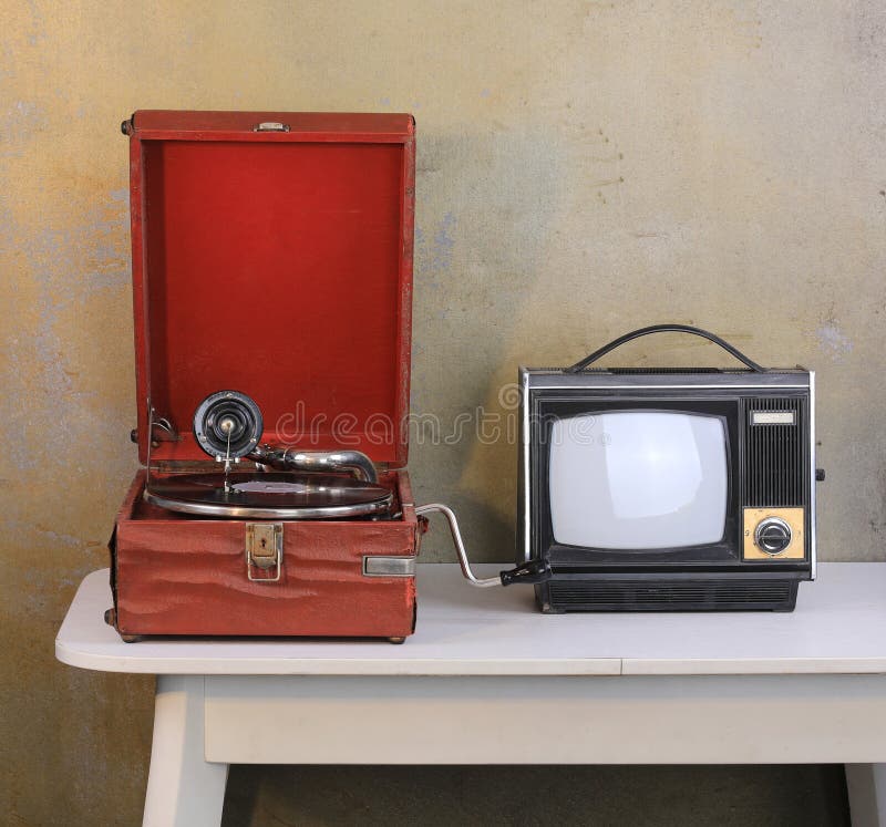 Old Room with Old TV on Table Stock Photo - Image of display, interior ...