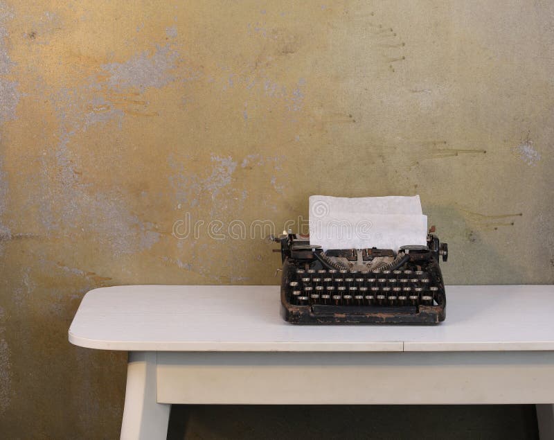 Old Room with a Typewriter on Table Stock Photo - Image of classic ...