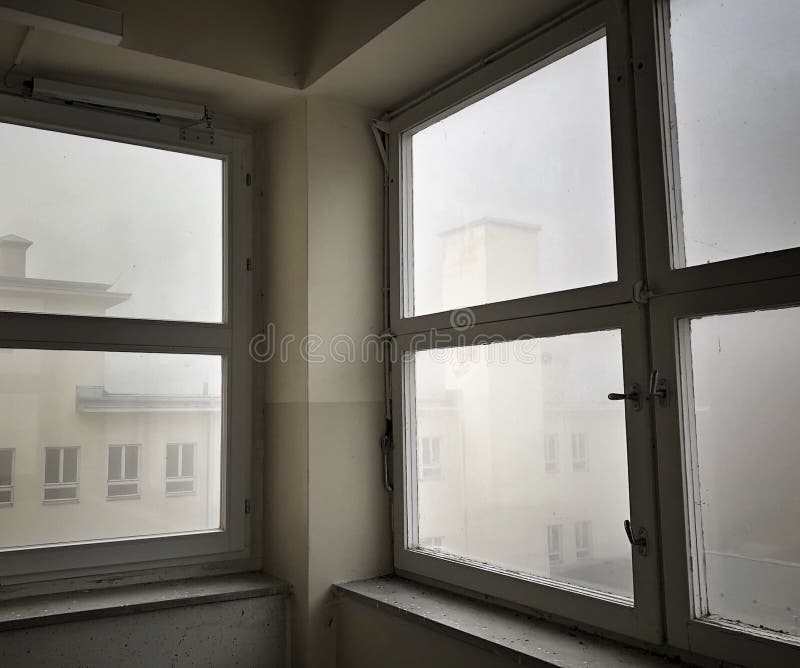 An old room with windows stock photo. Image of wood - 180629624