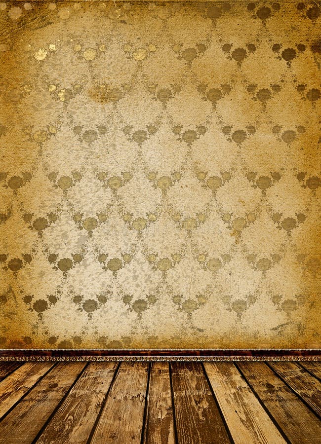 Old Room with Worn Wallpaper Stock Illustration - Illustration of ...