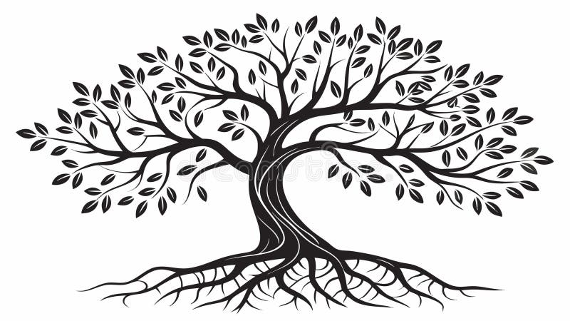 Old Rooted Tree, Nature S Enduring Strength, Heritage, Vector Design ...
