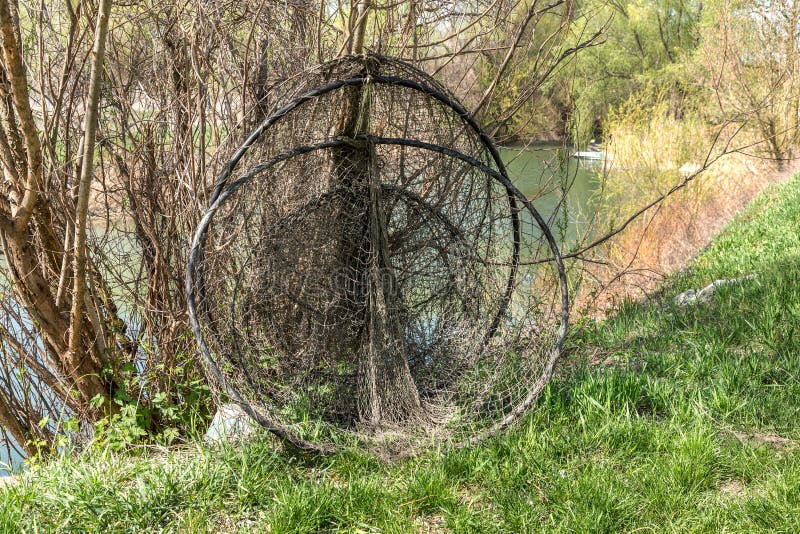 Old Rope Fishing Net is Dried Outdoors. a Vent or Top is a Fishing Net ...