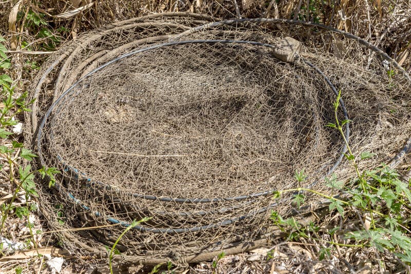 Old Rope Fishing Net is Dried Outdoors. a Vent or Top is a Fishing Net ...
