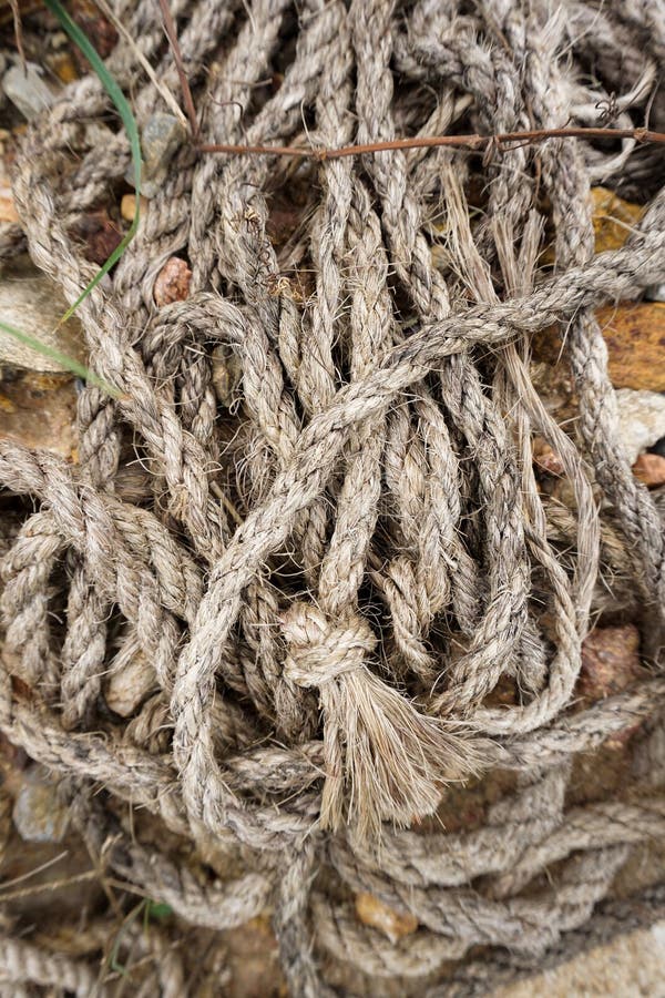 Old rope on the ground stock photo. Image of weathered - 102521808