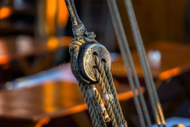 Old rope on sailing boat stock photo. Image of knot, retro - 78529722