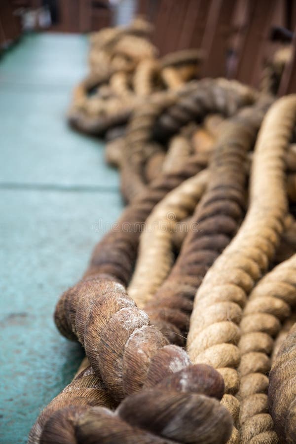 Old Ropes Lying on a Ship stock image. Image of ropes - 83652117