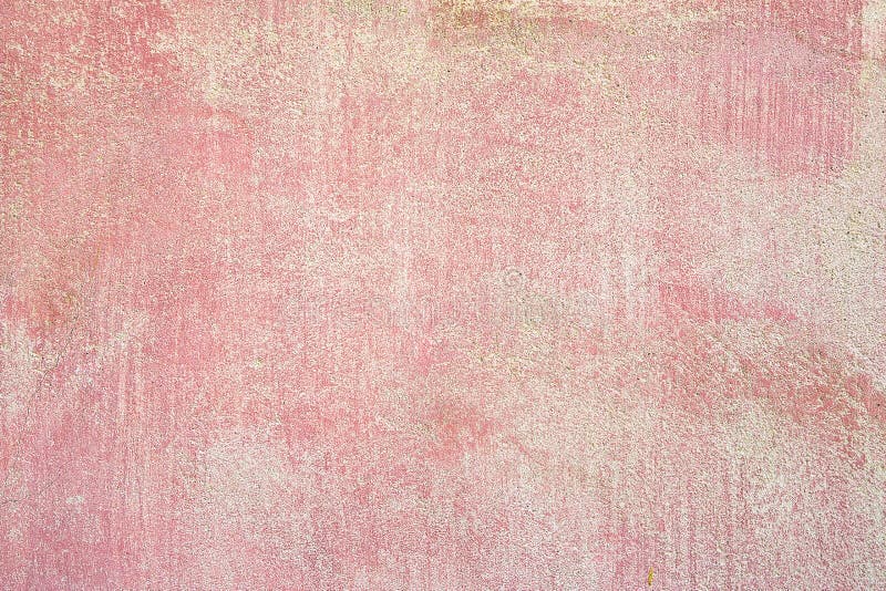 Old Rough Plaster Background with Red Color Washed Away by the Rain ...