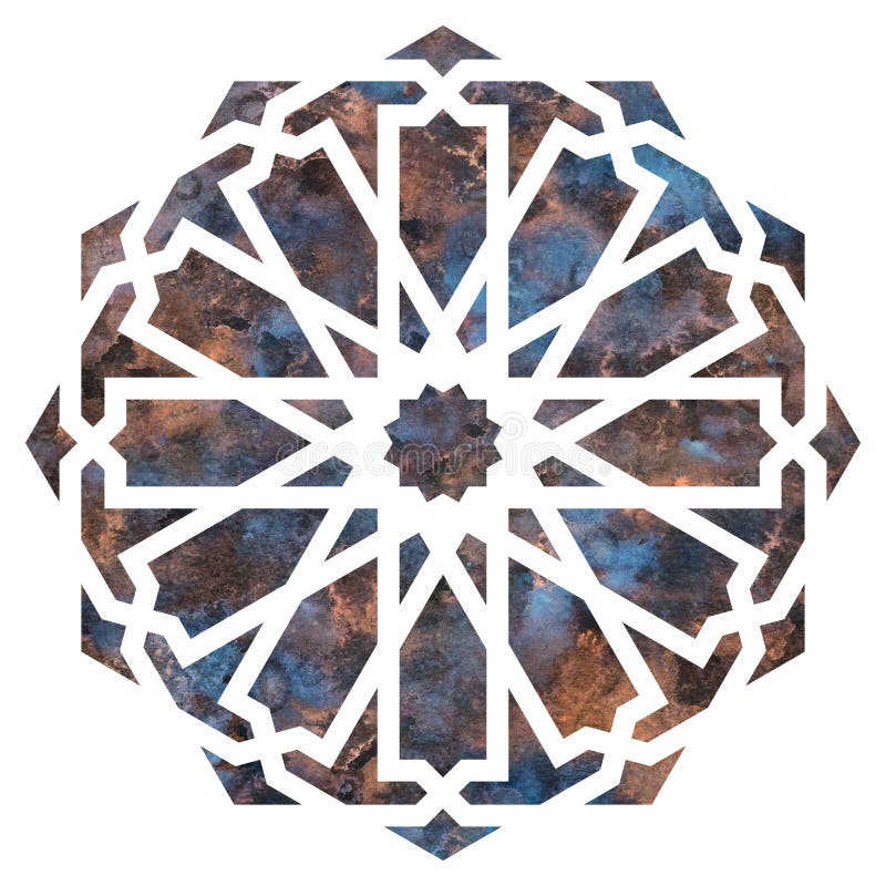 Old Round Arabesque Isolated on White Background. Geometric Arabesque ...