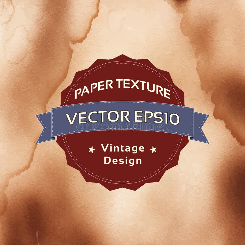 Old Round Retro Vintage Label on the Old Paper Stock Illustration ...