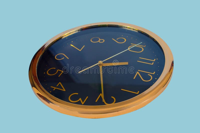 Old Round Wall Clock Isolated Stock Image - Image of isolated, quartz ...