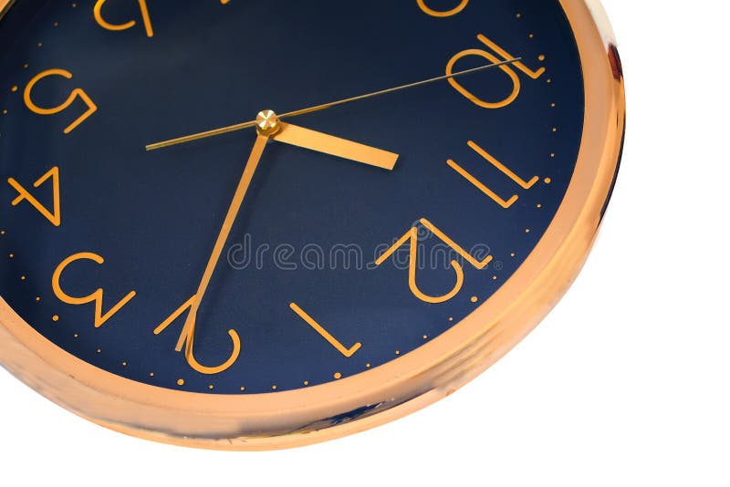 Old Round Wall Clock Isolated Stock Photo - Image of quartz, white ...