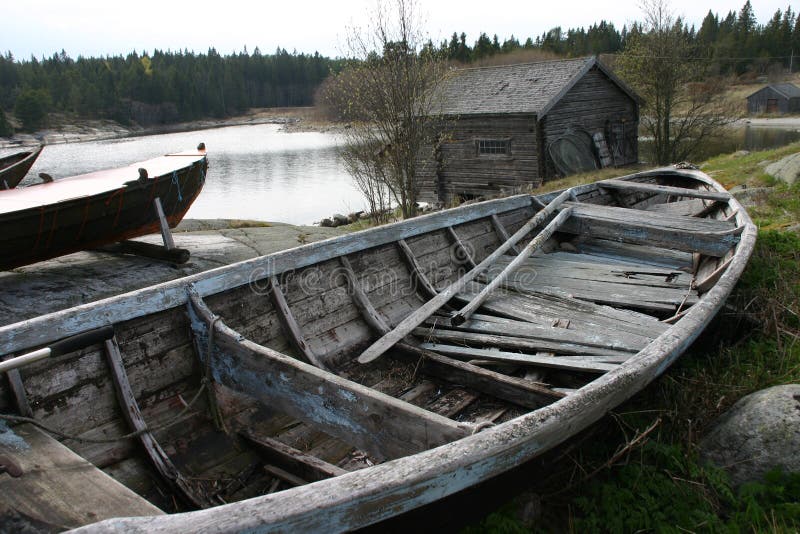 Vintage Wooden Row Boat