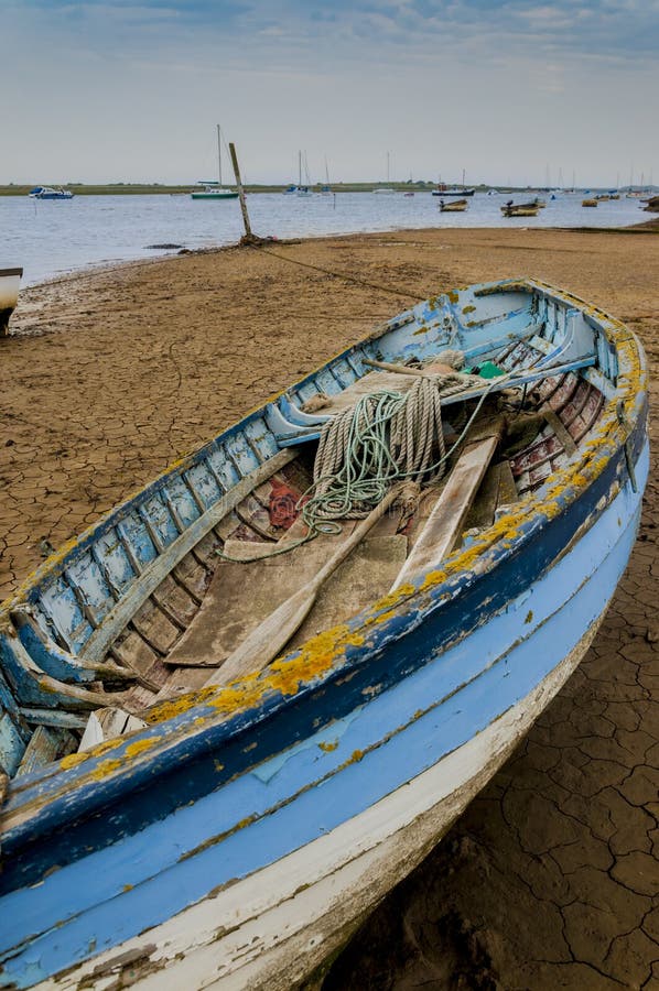 Old rowing boat stock image. Image of sand, boat, blue - 31739171