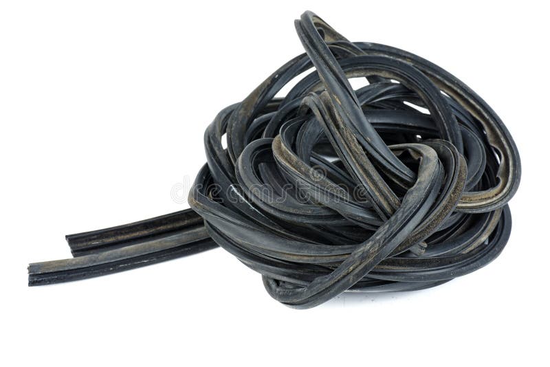 Old Rubber Seal for Plastic Windows Isolated on a White Stock Image ...