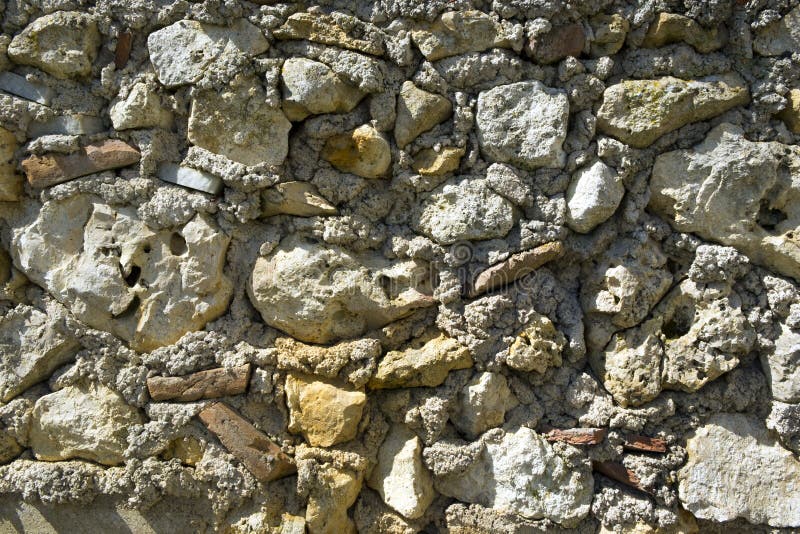Old Rubble Stone Wall Construction Full Frame Texture Background Stock ...