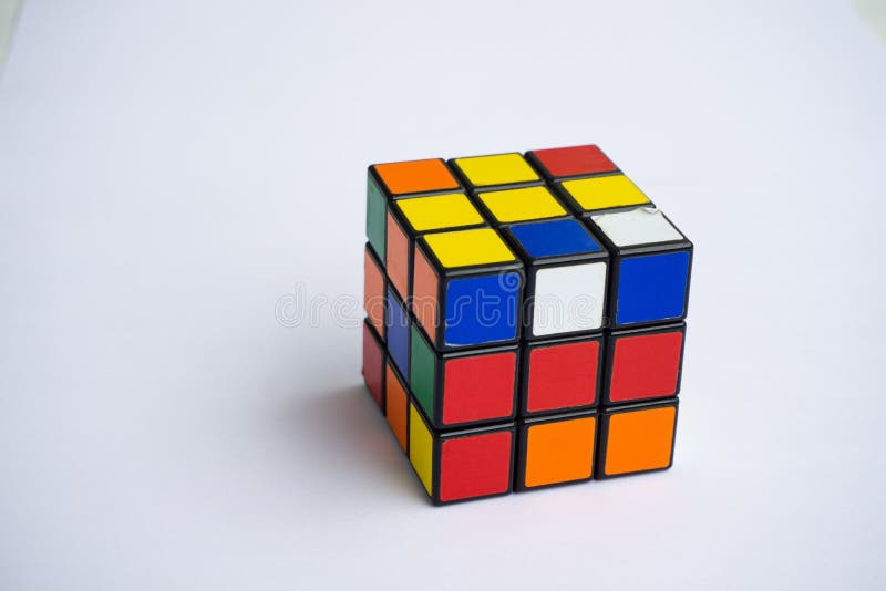 Old Rubick Cube Isolated on White for Background with a Soft Shadow ...