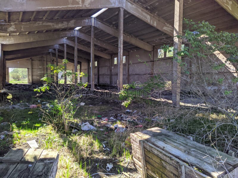 Old Ruined and Abandoned Farm Inside View Stock Photo - Image of ...