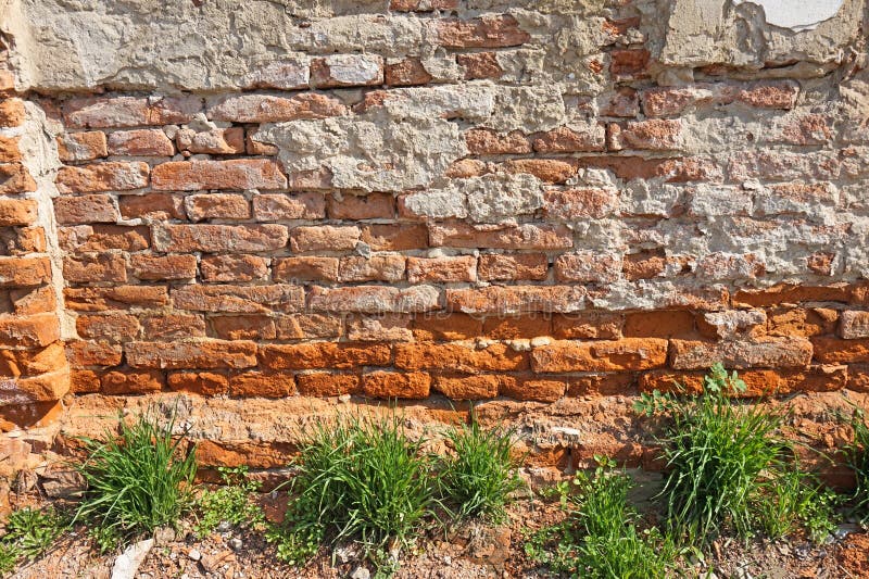 Old Ruined Brick Wall of a Building Stock Image - Image of exterior ...