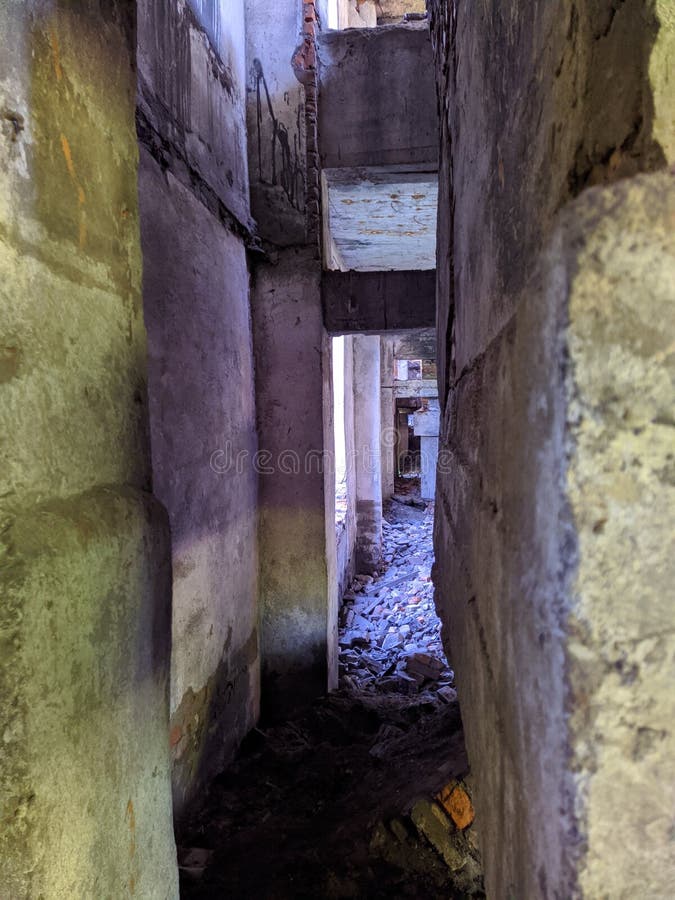 Old and Ruined Building Inside View in the Daytime. Stock Photo - Image ...