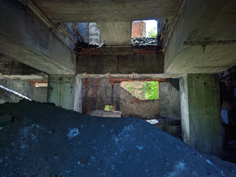 Old and Ruined Building Inside View in the Daytime. Stock Photo - Image ...
